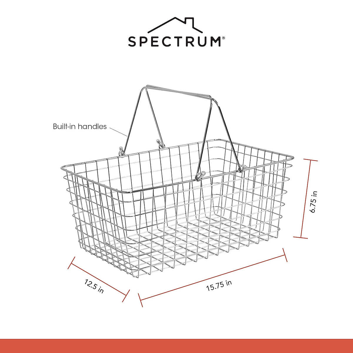 Spectrum Diversified Wire Storage Basket, Large, Chrome