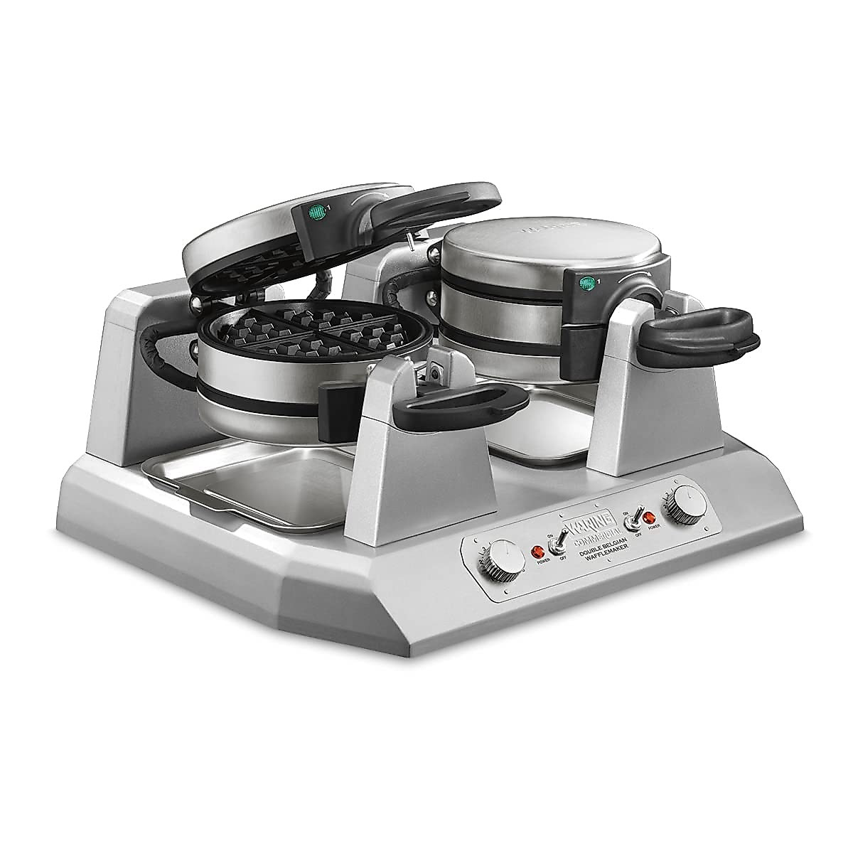 Waring Commercial WW300BX Double Side by Side Belgian Waffle Maker, Coated Non Stick Cooking Plates, Produces 75 Waffles Per Hour,208V, 2700W, 6-15 Phase Plug