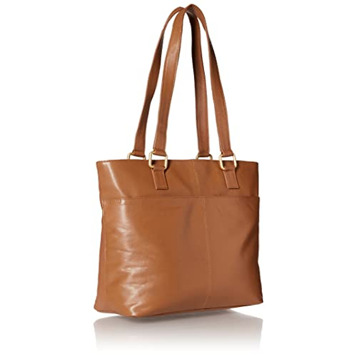 Bueno of California GAL Antique Leather Tote, Cognac