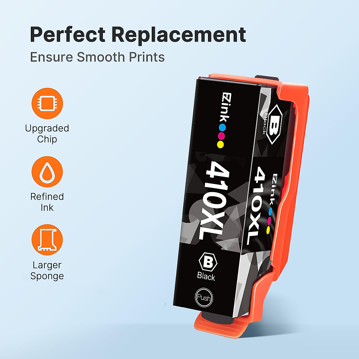 E-Z Ink (TM Remanufactured Ink Cartridge Replacement for Epson 410XL 410 XL T410XL to use with Expression XP-640 XP-830 XP-7100 XP-530 XP-630 XP-635 (2 Black with The Newest Updated Chip)