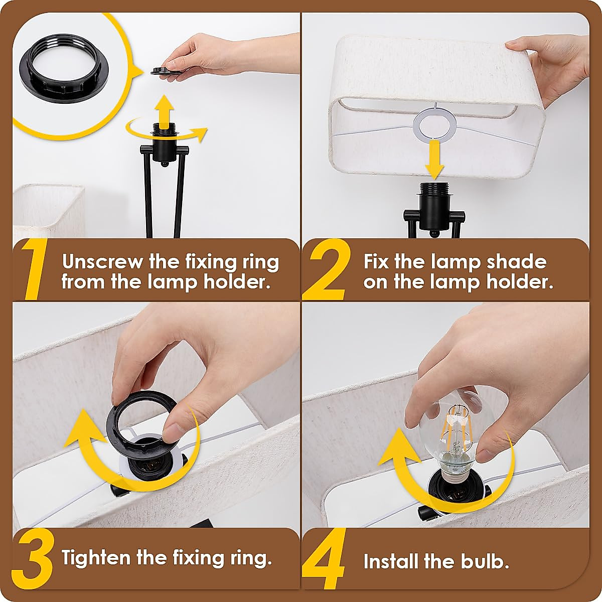 Yarra-Decor Bedside Touch Control Table Lamp Nightstand Lamp with USB A+C Charging Ports & AC Outlet 3-Way Dimmable Desk Lamp with Fabric Shade for Bedroom Living Room(Bulb Included)