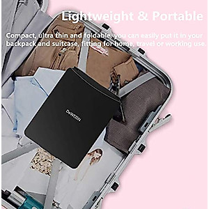 deweisn Folding Lighted Makeup Mirror with 72 LEDs 3 Colors Light Modes USB Rechargable 1800mA Batteries Portable Ultra Thin Compact Vanity Mirror Dimmable Travel Mirror