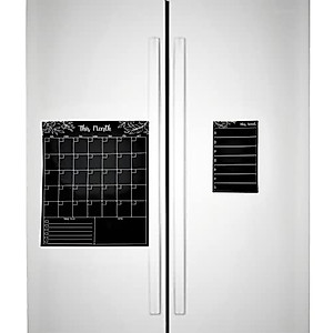 Magnetic Calendar for Fridge| 12” x 17” Monthly and 5” x 10” Weekly Reusable Planners| Magnetic Dry Erase Board Include 5 Dry Erase Markers and Eraser