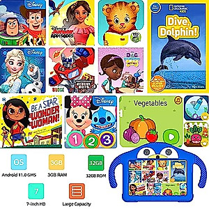 NORTH BISON Tablet for Kids 2-5, 7 inch Android 11 Tablet for Kids, 3GB 32GB Toddler Tablet with Bluetooth, WiFi, GMS, Parental Control, Dual Camera, Shockproof Case, Educational, Games