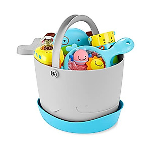 Skip Hop Baby Bath Toy Filled Bucket, Bath Toy & Bucket Gift Set, Grey
