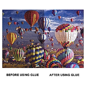 YAKAMOZ Updated Jigsaw Puzzle Glue With New Sponge Head for Adults - Clear Water-Soluble Special Craft Glue, Quick Dry for 1000/1500/3000 Pieces, 120ML