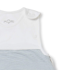 MORI Baby Unisex Premium Sleep Sack in Blue Stripe for Toddlers - 0.5 Tog Sleeping Bag - Suitable from 8.8lbs to 2 Years