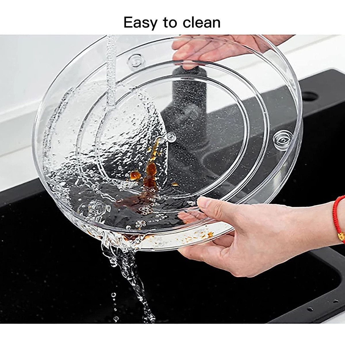 3-Layer 360-Degree Transparent Rotating Spice Rack Storage Rack Lazy Kitchen Bathroom Cosmetic Finishing Turntable Cabinet