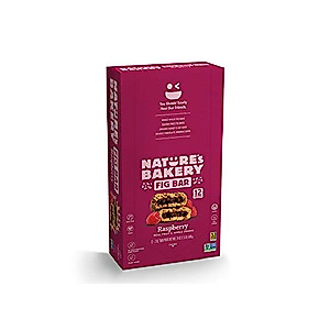 Nature’s Bakery Whole Wheat Fig Bars, Raspberry, Real Fruit, Vegan, Non-GMO, Snack bar, 1 box with 12 twin packs (12 twin packs)