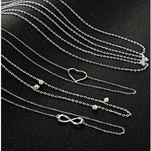 Masedy 12Pcs Sexy Waist Belt Belly Chains for Women Bikini Body Chain Beach Jewelry Set B-Silver tone