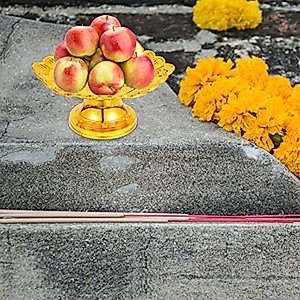 LIFKOME Buddhist Fruit Tray Buddhist Fruit Plate Offering Bowl Tribute Serving Trays Fruit Plate Dessert Snack Dishes with for Buddha Altar Supplies Food Dessert Snack Blessing Fruit Tray Decorations