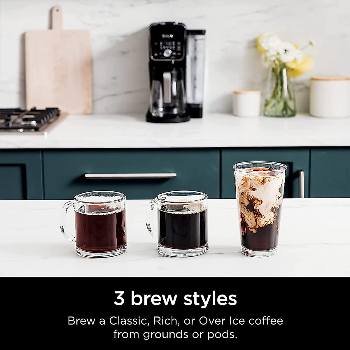 Ninja CFP201 DualBrew 12-Cup Drip, Single-Serve Coffee Maker (Renewed) Bundle with 3 YR CPS Enhanced Protection Pack