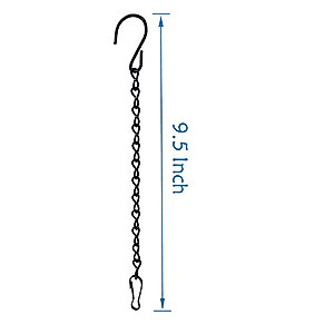 YINGFENG 10 Pack 9.5 Inch Black Hanging Chains, Garden Plant Hangers, for Hanging Bird Feeders, Billboards, Chalkboards, Basket, Planters, Lanterns, Wind Chimes and Decorative Ornaments Etc