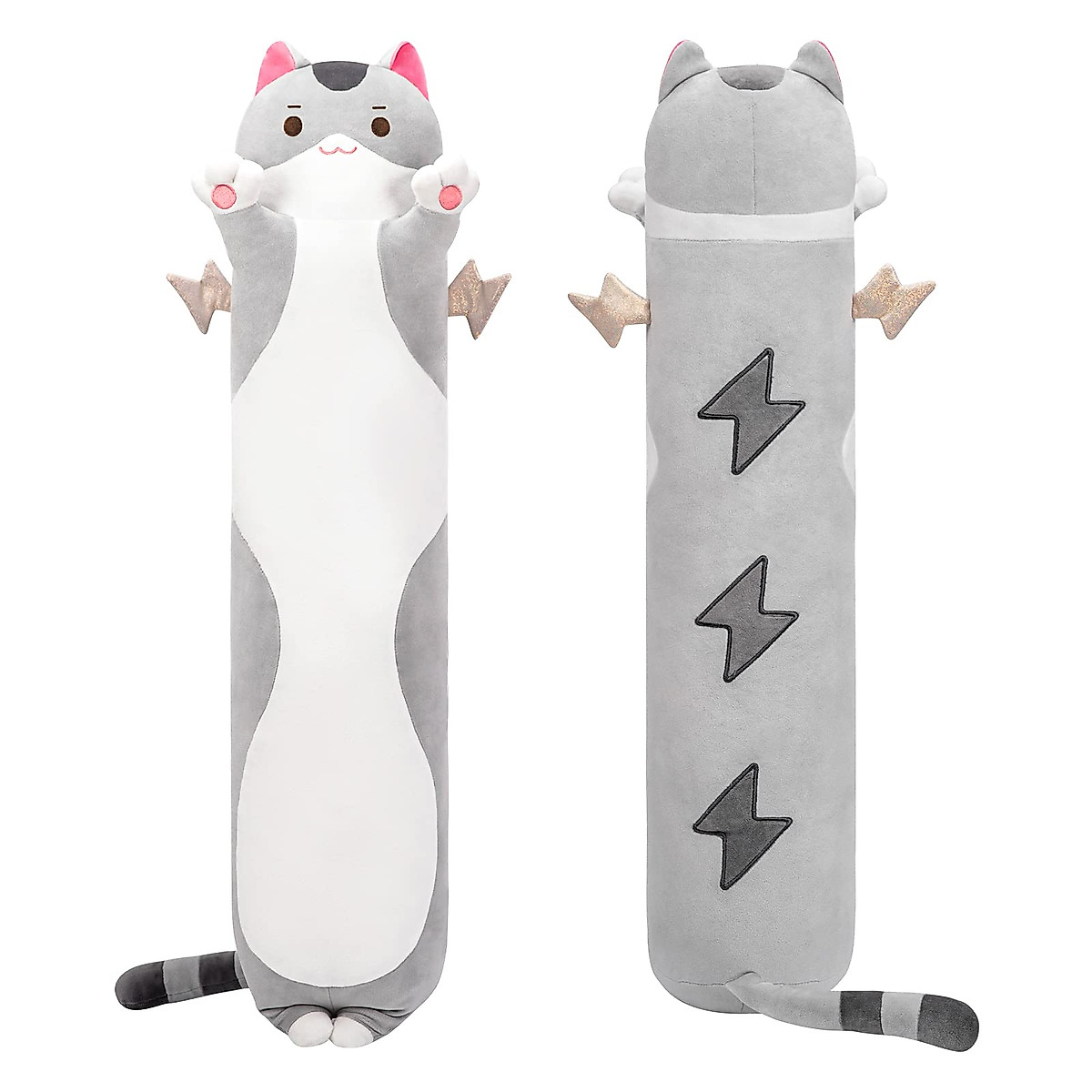 Mewaii Long Cat Plush Body Pillow, 20” Cute Cat Stuffed Animals Soft Plushies, Kitten Plush Throw Pillow Doll Toy Gift for Girlfriend