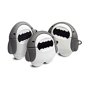 Kawaii Cartoon Shark Jaws Silicone Protective Case for AirPods 2nd Generation, The New 3 or 3rd Generation and The AirPod Pro (for AirPod Pro) (for AirPod 3, 3rd Gen)
