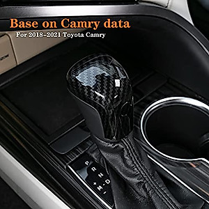 CKE for Toyota Camry 2023 2022 2021 2020 2019 2018, for Corolla Sedan Avalon 2022 2021 2020 2019 Accessories Auto Gear Shift Knob Cover Trim Cap Protector Interior Sport Style - Carbon Fiber Grain
