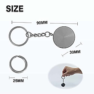 yacool Mini Metal Spice Grinder 1.18 inch silver grey, with 25mm Diameter Metal Key Chain Rings*2, Cute Key Chain for Men and Women