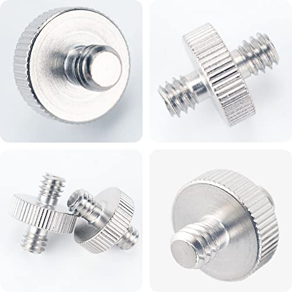 Camera Screws Kit, PAMOWO 16Pcs Tripod Mount Screw Adapter 1/4" to 1/4" Threaded Ring Screw Converter Pack, 1/4" to 3/8" Nut for DSLR Camera/Tripod/Monopod/Ballhead/Flash Light/Quick Release Plate