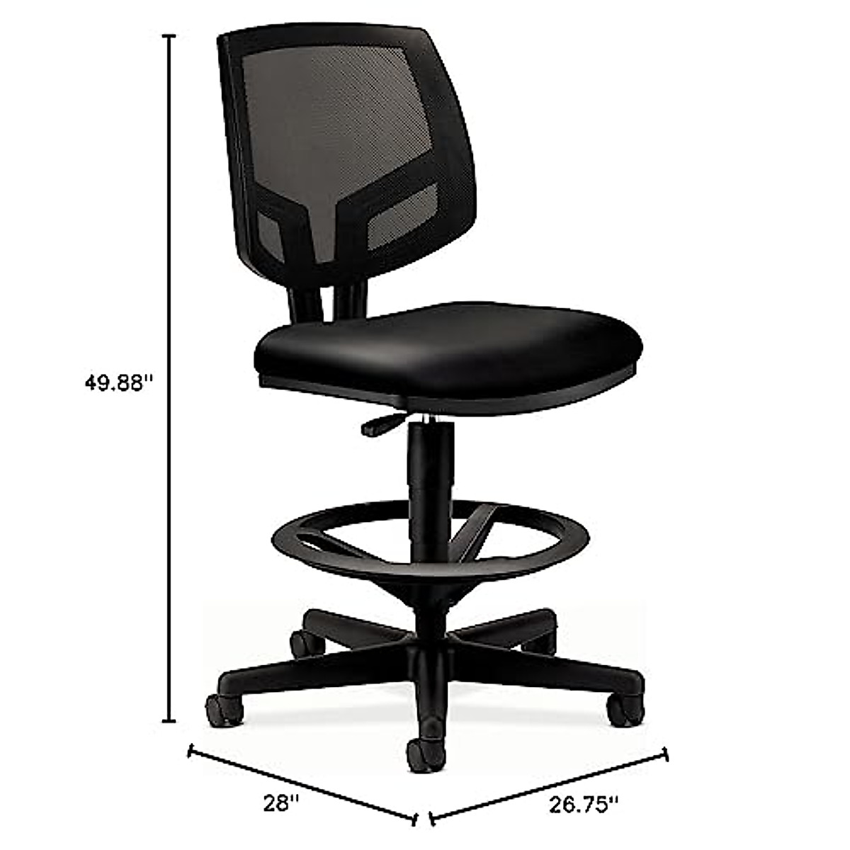 HON 5715SB11T Volt Series Mesh Back Adjustable Leather Task Stool, Black
