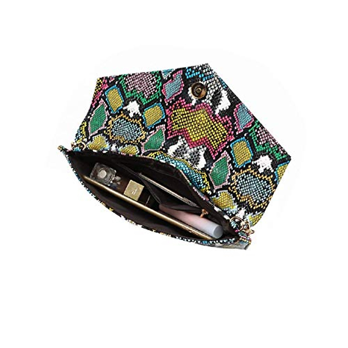 Dolce Na Women Snakeskin Pattern Handbag Envelope Clutch Bag Retro Purse (Snakeskin(Blue))