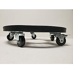 Big Roll; Easy Rolling; Decorative,Heavy Duty Plastic;Patio Caddy Plant and Pot Mover; 360° Swivel Locking Wheels; Durable Plastic; Indoor, Outdoor Home and Garden Tool;16 Inch (Black)