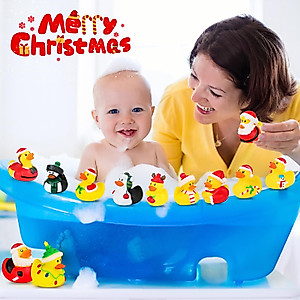 Advent Calendar 2023 Christmas Ducks - 24 Days Christmas Countdown with 24 Santa Xmas Rubber Ducks Bath Toys, Christmas Gifts Party Favors for Boys, Girls, Toddlers and Kids