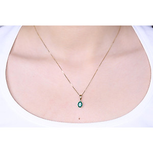 Gin & Grace 10K Yellow Gold Natural Emerald Diamond (SI1) Pendant for Women