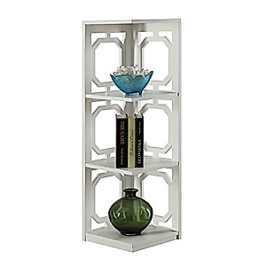 Convenience Concepts Omega 3 Tier Corner Bookcase, White