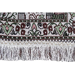 Islamic Thin Janamaz Sajjadah AMN149 Portable Muslim Prayer Mat Sajadah Carpet Chenille Woven Embroidered Rug Travel Namaz Area (Color_03)