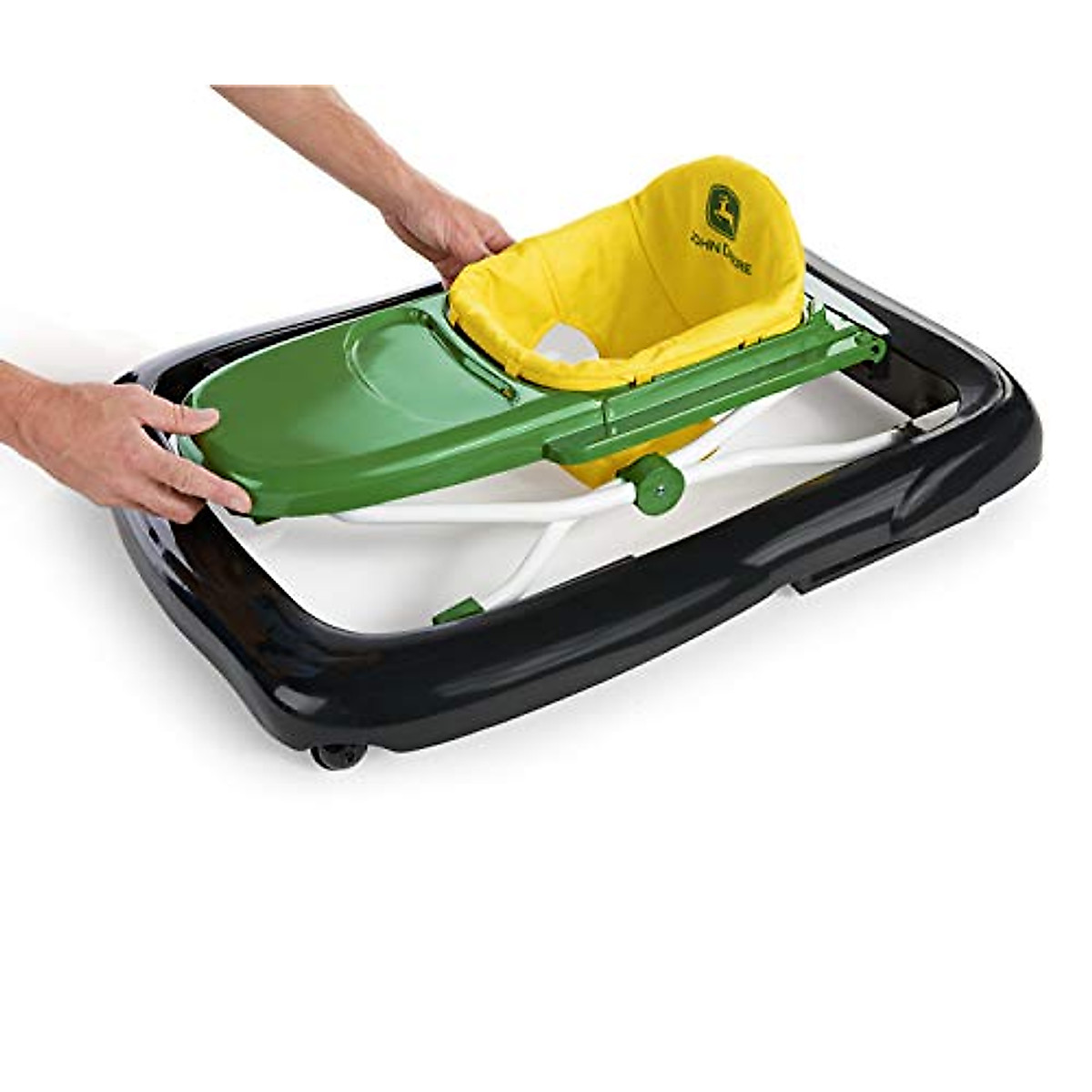 John Deere 4-in-1 Gator Baby Walker, Push Walker Activity Center, Authentic Gator Design, Easy Fold Frame, Green Age 6 Months+