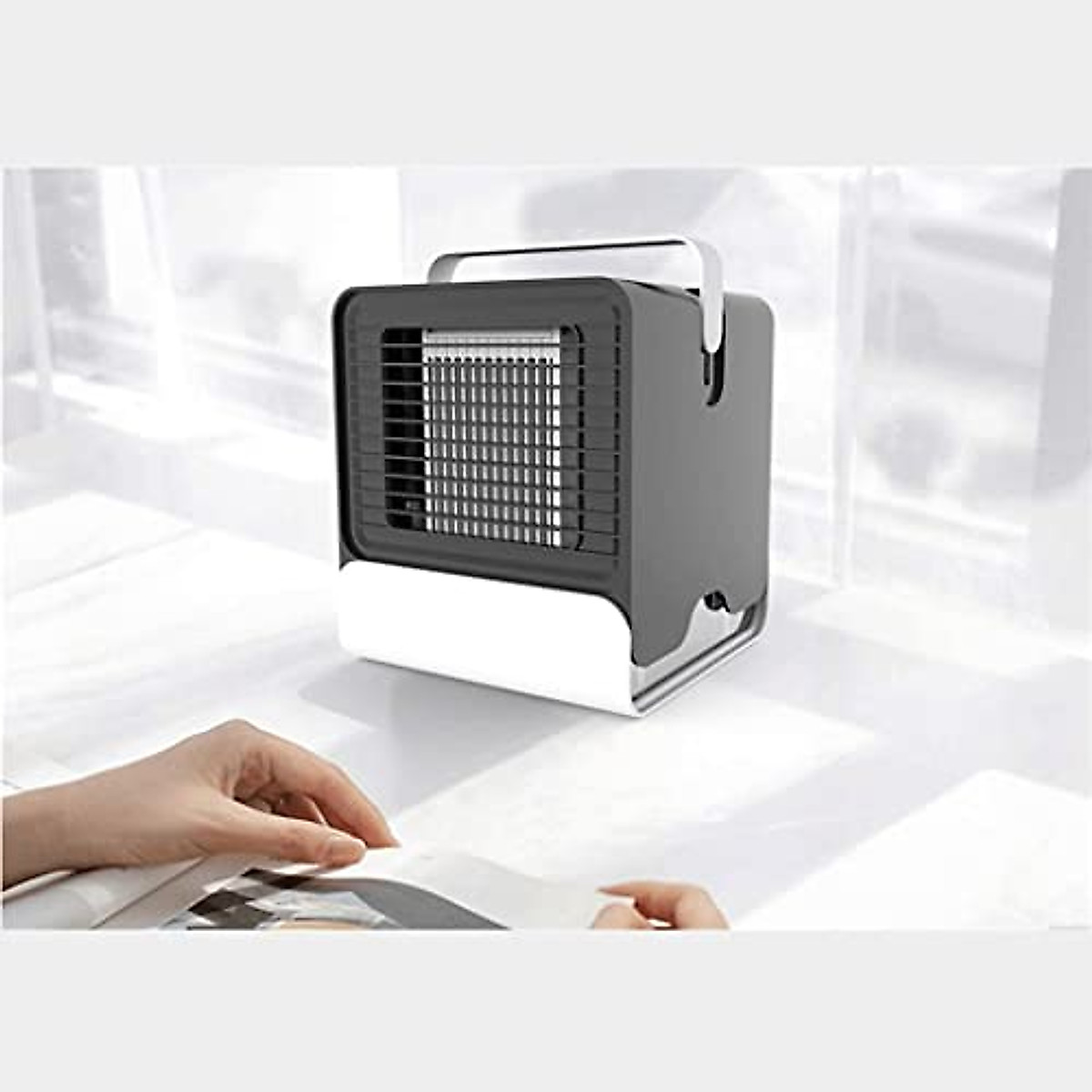 Personal Air Cooler Air Conditioner Fan, Portable Mini Space Cooler, Evaporative Humidifier, Purifier, Cooling Fan for Home Offices Kitchen