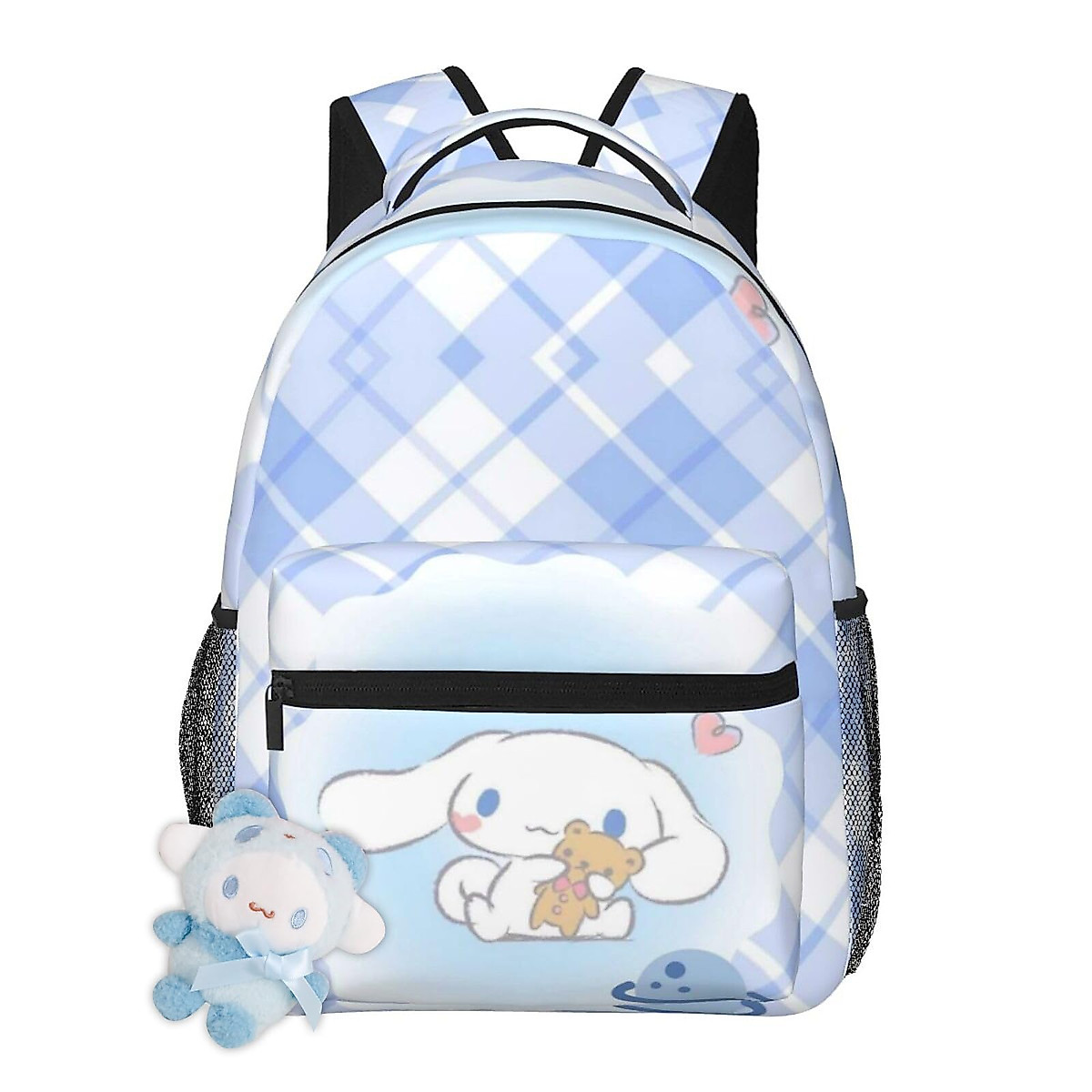 RIDD Cinnamoroll Backpack Anime Lightweight Backpack Kawaii 3d Printed Backpack Work Canvas Durable Backpack With Keychain