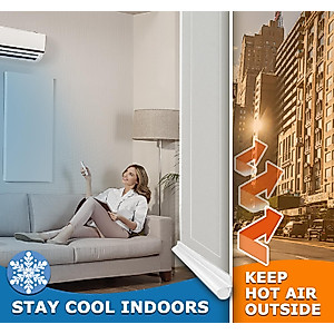 MAXTID Easy to Install 32 Inch Door Draft Stopper - White Foam and Polyester Door Seal