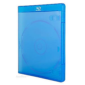 AcePlus 10 Blu-Ray Single Cases with 12mm Standard Size Thickness with Embossed Logo (10-Pack)