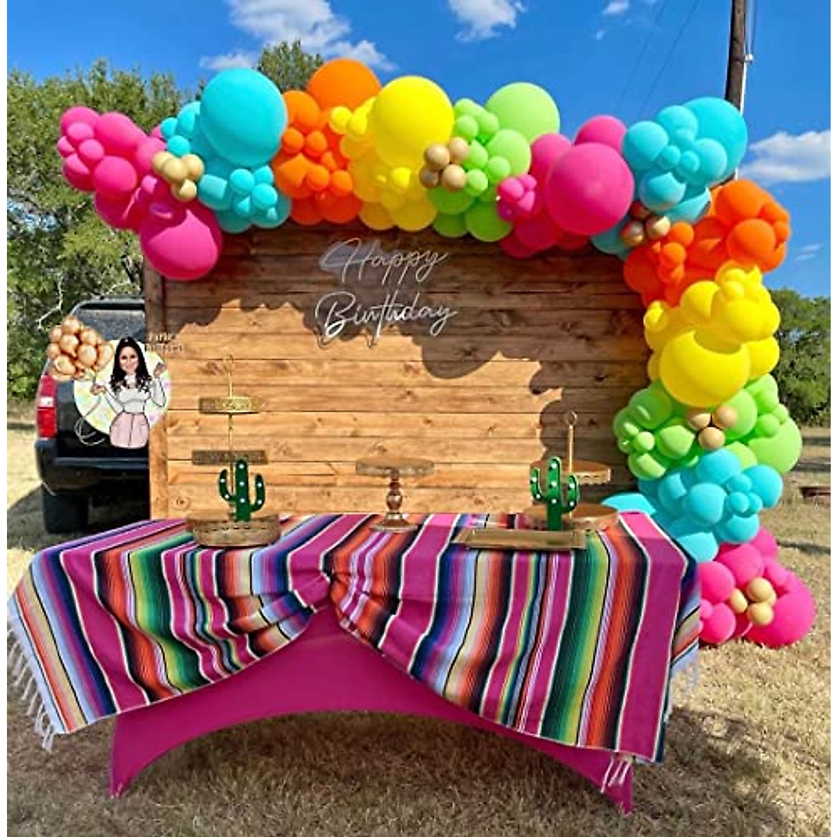 Mexican Fiesta Party Decorations 168PCS Fiesta Balloon Garland Arch Kit Cactus Llama Taco Twosday Foil Balloons for Birthday Carnival Cinco De Mayo Taco Party Decorations