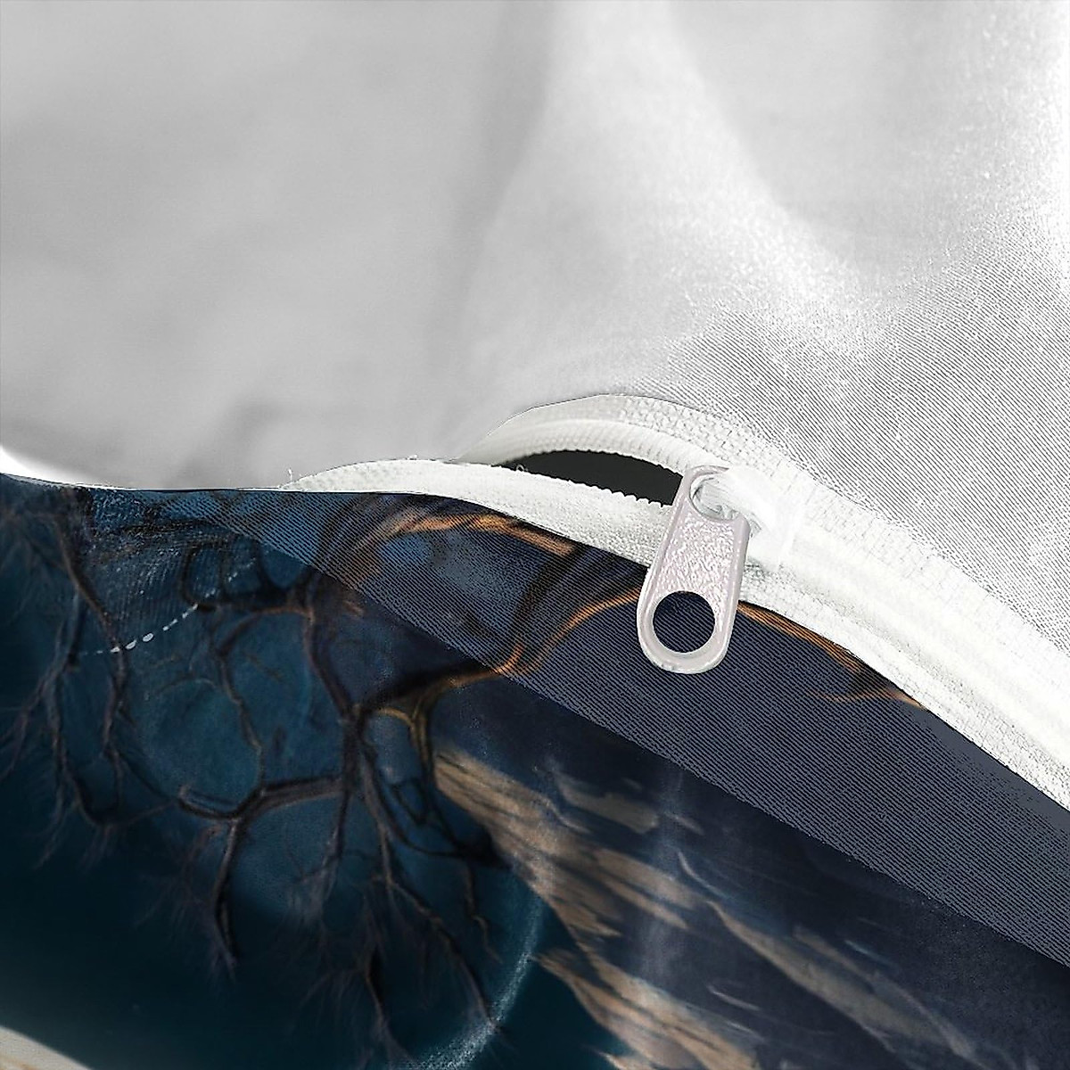 EVMILA Gothic Wolf for Teens and Adults Duvet Cover Quilt Cover 3D Print Scary Night Comforter Covers Soft Microfiber with Zipper Closure Bedding Set with Pillow Cases 3 Pieces Twin（173x218cm）