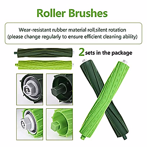 2 Set of Rubber Roller Brushes Replacement Parts for iRobot Roomba E & I & J Series J7 J7+ i7 i7+ i3 i4 i6 i6+ i8 i8+Plus E5 E6 E7 Vacuum Cleaner Accessories