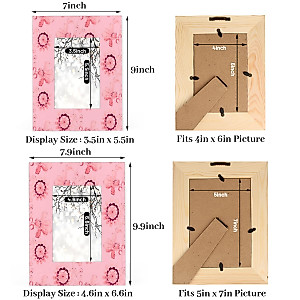 POFATO Red Sunflower Flower 4x6 Picture Frame Wood Photo Frame for Tabletop Display Wall Mount Picture Frame Display 4x 6 Inch Photo Wall Decor Home Gift Frames