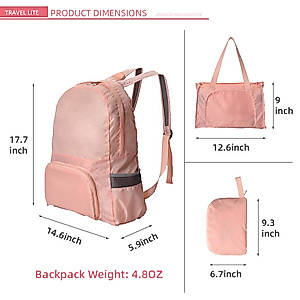 TRAVEL LITE FOLDABLE LIGHTWEIGHT DURABLE TRAVEL BACKPACK | PACKABLE BACKPACK | DAYPACK (Beige)