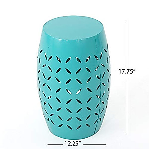 Christopher Knight Home Lilac Outdoor 12" Iron Side Table, Teal