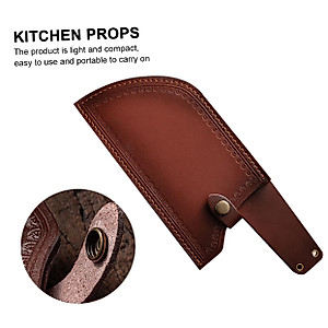Wide Knives Protector Kitchen Leather Case Meat Cleaver Leather Blade Cover Kitchen Cleaver Sleeve Pocket Protector Holder Leather Storage Covers Home Supply
