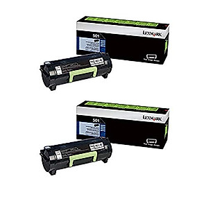 Lexmark 50F1000 5001 MS310, MS410, MS510, MS610 Black Toner Cartridge 2-Pack
