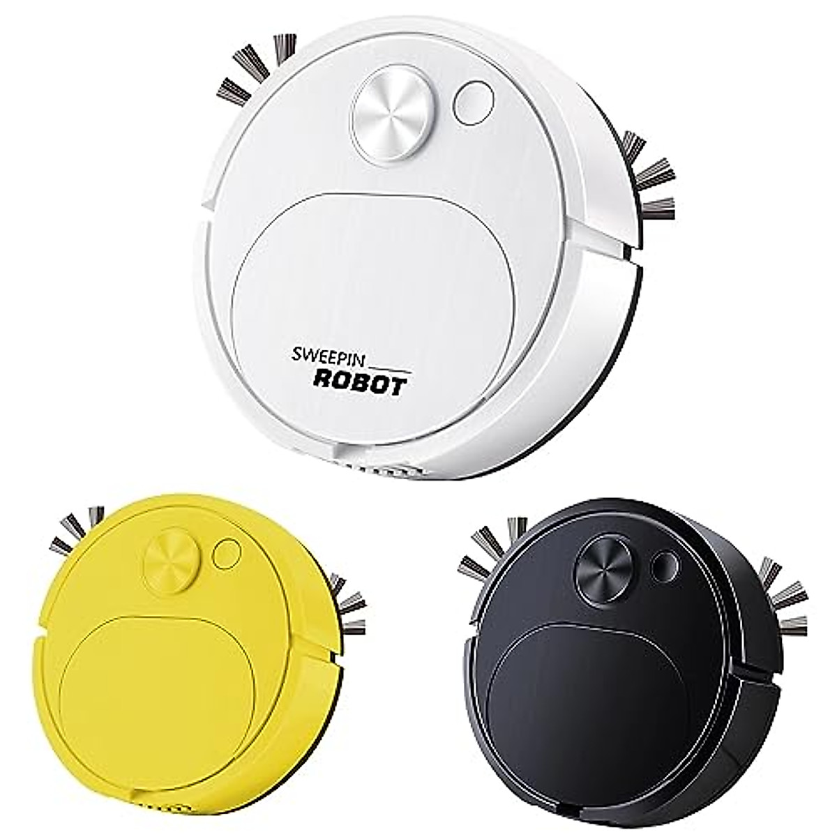 XNGIIKIN Robot Vacuums Robotic Vacuums Floor Cleaning Machines for Low Carpets, Pet Hair, Hard Floors (White)