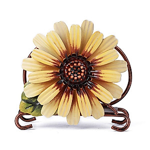 Alvinlite Paper Towel Holder, Sunflower Shape Napkin Holders for Tables, Metal Napkin Storage Cute Tissue Dispenser Cocktail Napkin Stand Perfect for Outdoor Events Kitchen Decor