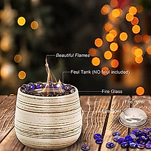 GreyHoo Tabletop Fire Pit - Fire Bowl, Small Alcohol Fireplace for Indoor and Outdoor Use Patio Decor