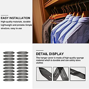 Beavorty Hanger Grips Self Sticking Foam Shoulder Support Hanger Protection Strips Self Adhesive Hanger Foam Strips Anti Slip Clothes Rack Covers for Suits Garment