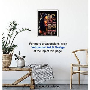 African American Wall Art Motivational Poster 8x10 - Black Art - Wall Art Black Women - Positive Inspirational Quotes Decor - Encouragement Gifts for African American Women - Afrocentric Wall Art