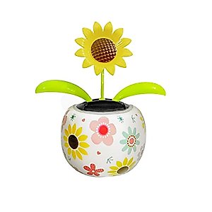Solar Dancing Flowers Toy, Solar Powered bobbleheads for Car Dashboard, Bobble Head Toy for Car Decorations Window Car Dashboard Decor Car Accessories - No Battery Required