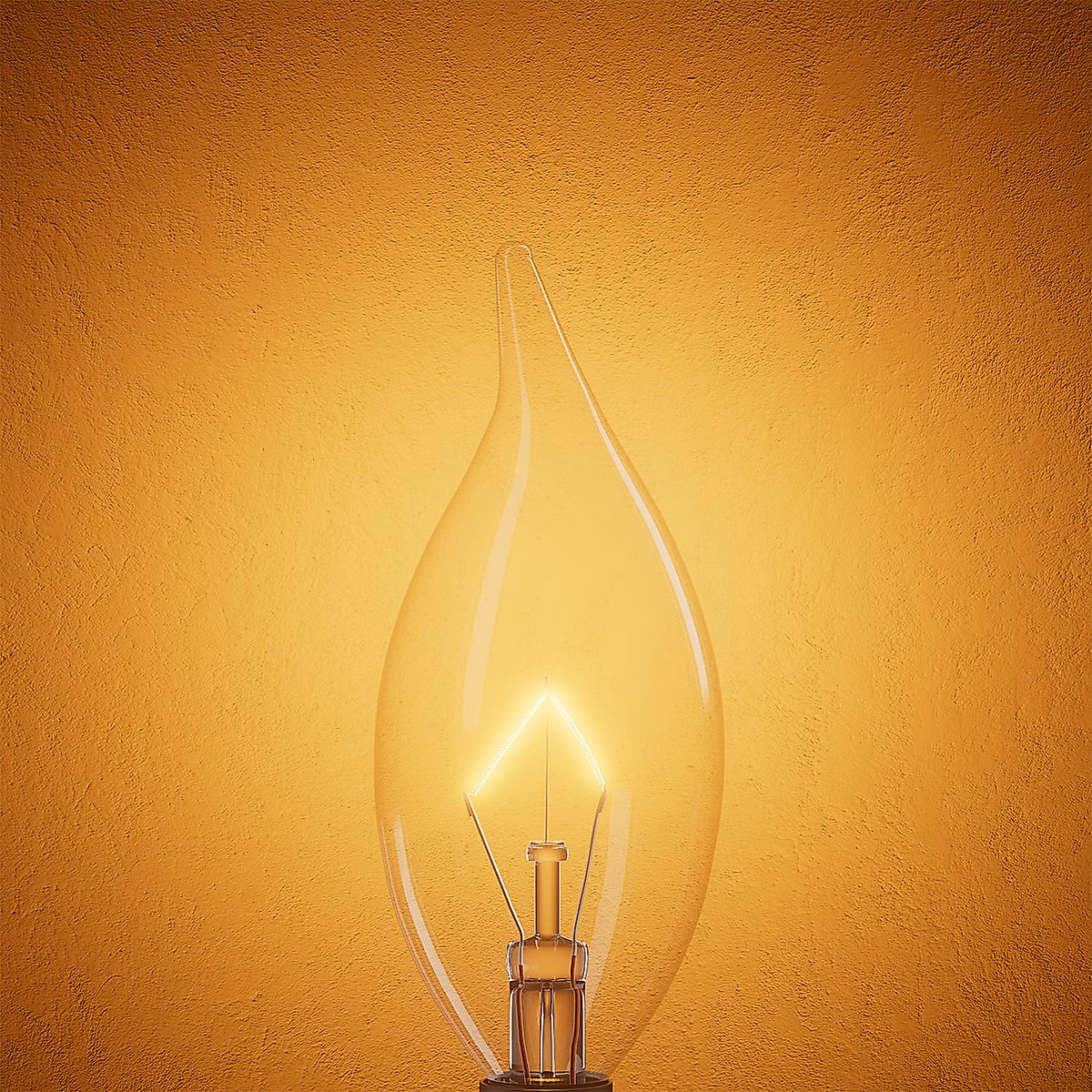 CYLYT 12-Pack E12 Candle Light Bulbs 40W Warm White 2500K, 380 Lumen Dimmable Chandelier Light Bulbs for Ceiling Fan, Pendants or Outdoor, CA10 Clear Candelabra Base Bulbs