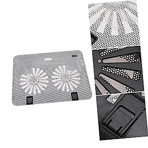 Mikikit 1pc Laptop Cooling Device Laptop Cooler Base Laptop Fan Cooling Pad Heat Dissipation Laptop Stand Notebook Cooling Support Laptop Cooling Pad Notebook Stand White Ice Pad Computer